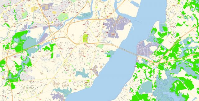 Wilmington PDF Map Vector Exact City Plan Delaware US detailed Street ...