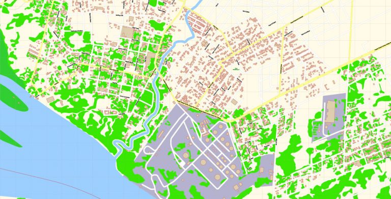 Asuncion Paraguay Map Vector Exact City Plan detailed Street Map ...