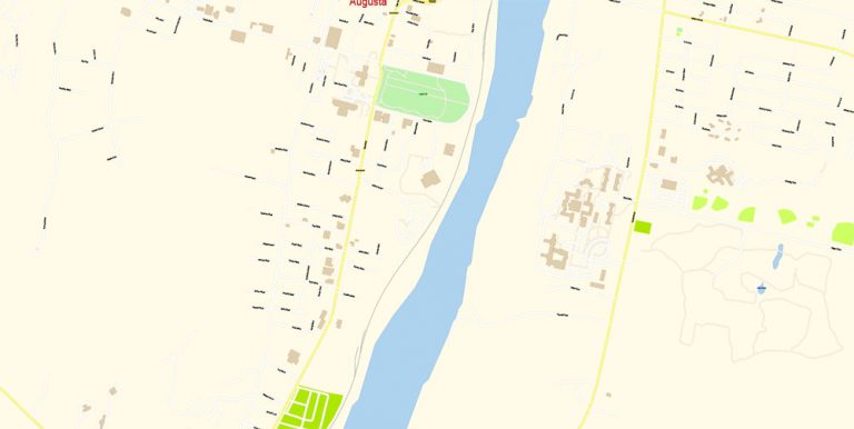 Augusta Maine US PDF Map Vector Exact City Plan detailed Street Map ...