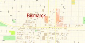Bismarck North Dakota US Map Vector Exact City Plan detailed Street Map ...
