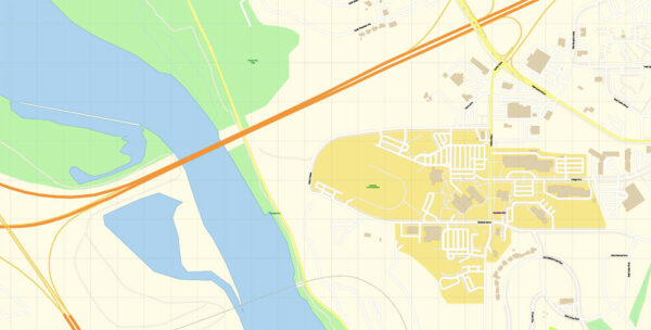 Bismarck North Dakota US Map Vector Exact City Plan detailed Street Map ...