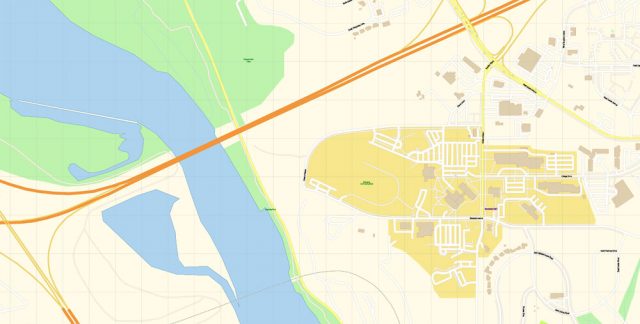 Bismarck North Dakota US Map Vector Exact City Plan detailed Street Map ...