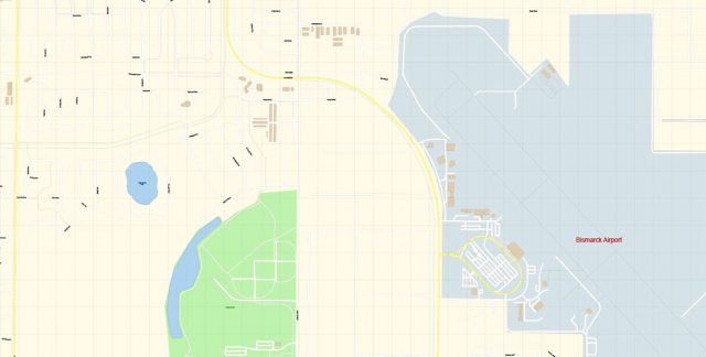 Bismarck North Dakota US Map Vector Exact City Plan detailed Street Map ...