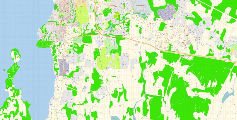 Burlington Vermont US PDF Map Vector Exact City Plan detailed Street ...