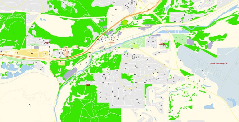 Carson City Nevada Map Vector Exact City Plan detailed Street Map ...