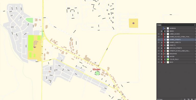 Carson City Nevada US Map Vector Exact City Plan detailed Street Map ...