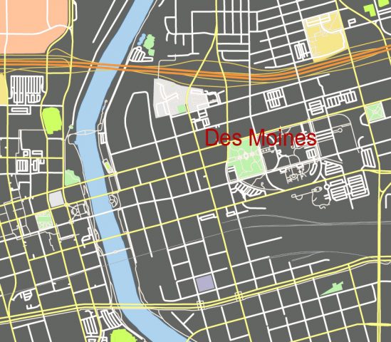 Des Moines Iowa US: Free download vector map of Des Moines Iowa US in ...