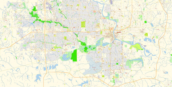 Des Moines Iowa US Map Vector Exact City Plan detailed Street Map ...