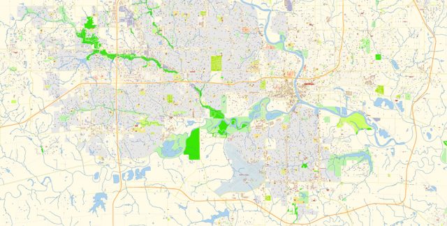 Des Moines Iowa US Map Vector Exact City Plan detailed Street Map ...