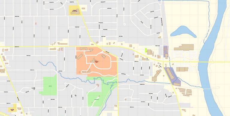 Des Moines Iowa US PDF Map Vector Exact City Plan detailed Street Map ...