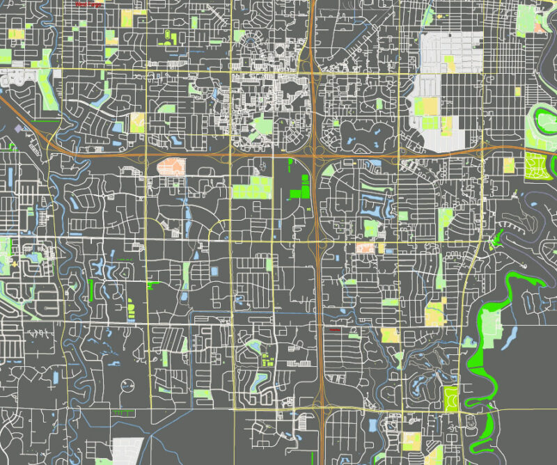 Fargo North Dakota US: Free download vector map of Fargo North Dakota ...