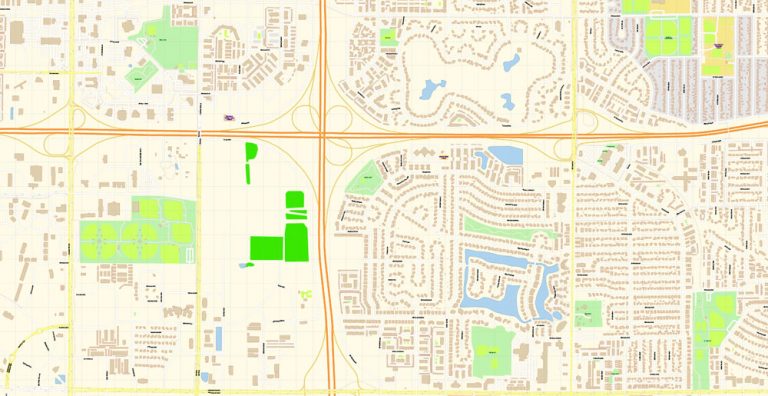 Fargo North Dakota US PDF Map Vector Exact City Plan detailed Street ...