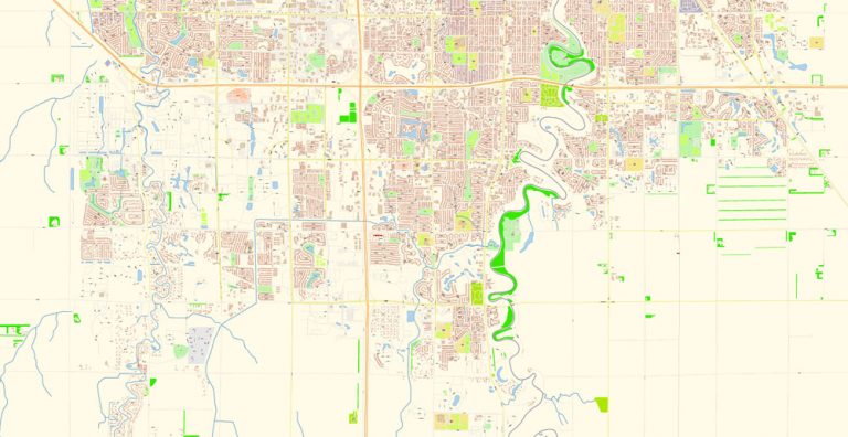 Fargo North Dakota US PDF Map Vector Exact City Plan detailed Street ...