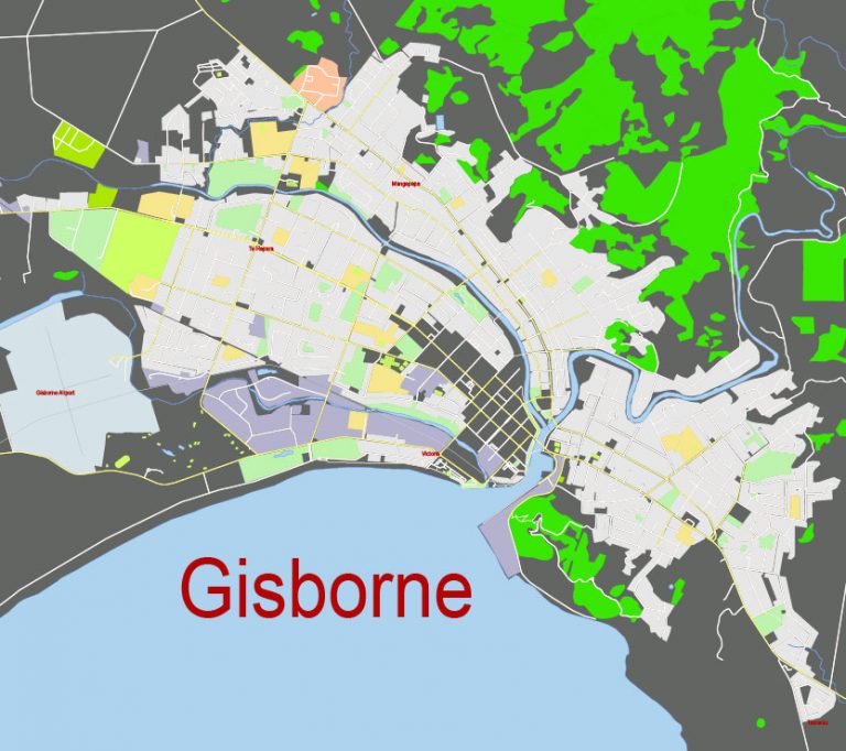 Gisborne New Zealand: Free download vector map of Gisborne New Zealand ...