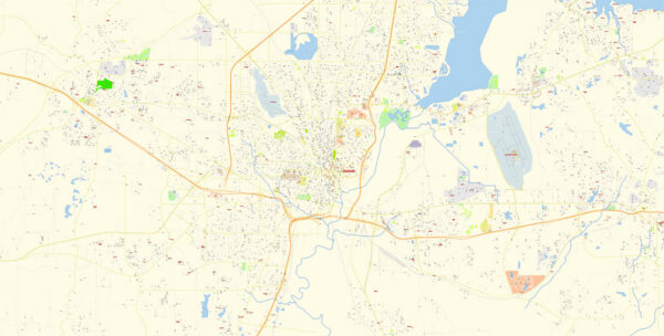 Jackson PDF Mississippi Map Vector Exact City Plan detailed Street Map ...