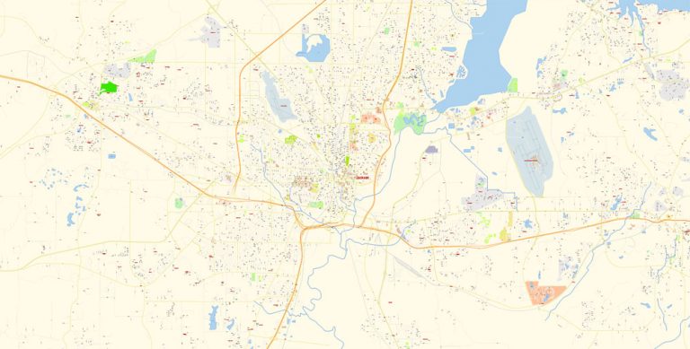 Jackson Mississippi US Map Vector Exact City Plan detailed Street Map ...