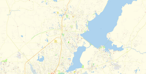 Jackson PDF Mississippi Map Vector Exact City Plan detailed Street Map ...