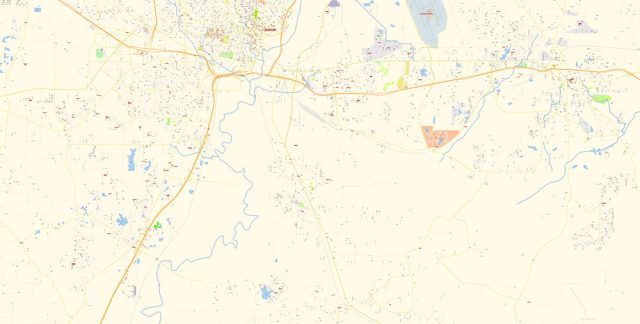 Jackson PDF Mississippi Map Vector Exact City Plan detailed Street Map ...