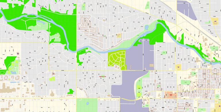 Lansing Michigan US PDF Map Vector Exact City Plan detailed Street Map ...