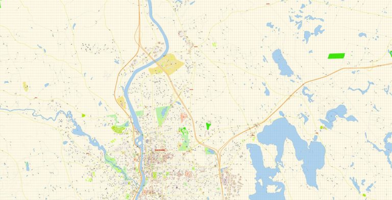 Manchester New Hampshire US PDF Map Vector Exact City Plan detailed ...