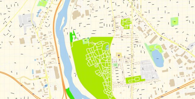 Manchester New Hampshire US PDF Map Vector Exact City Plan detailed ...