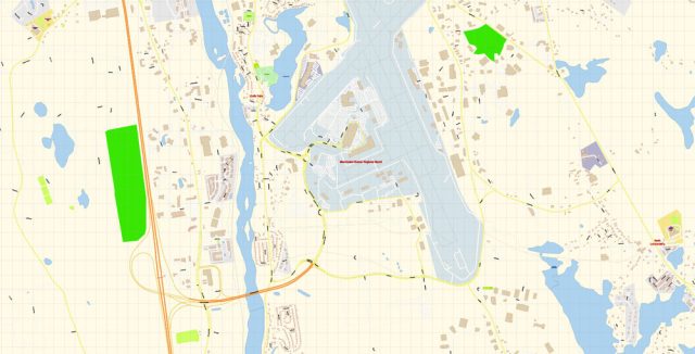 Manchester New Hampshire US PDF Map Vector Exact City Plan detailed ...