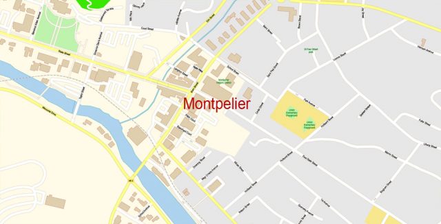 Montpelier Vermont US Map Vector Exact City Plan detailed Street Map ...
