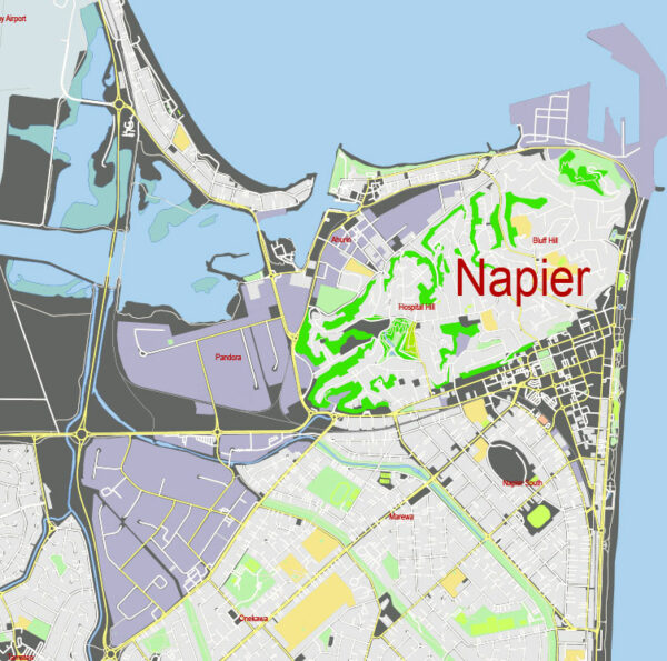 Napier New Zealand: Free download vector map of Napier New Zealand US ...