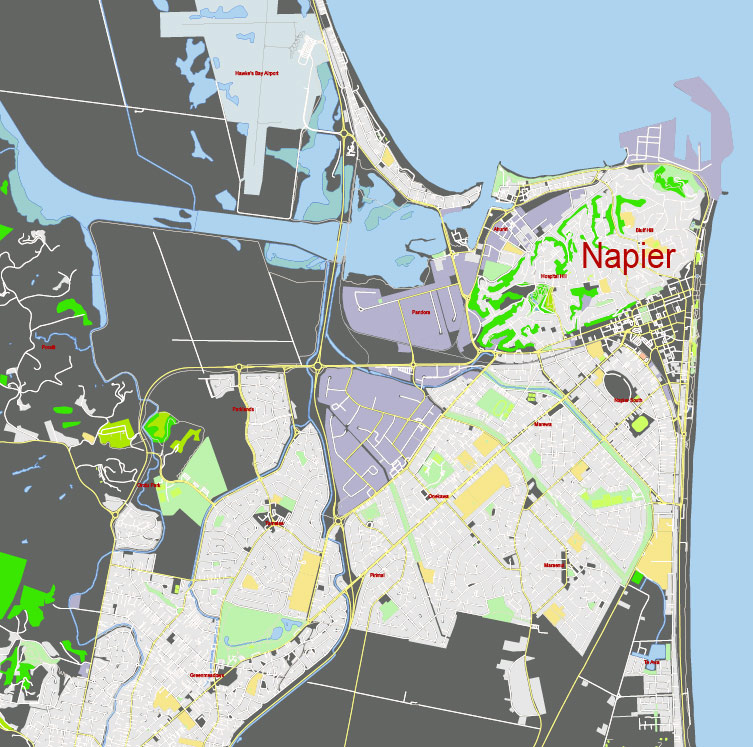 Napier New Zealand: Free download vector map of Napier New Zealand US ...