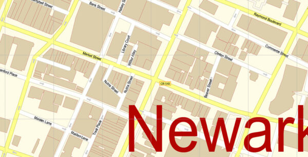 Newark New Jersey US Map Vector Exact City Plan detailed Street Map ...