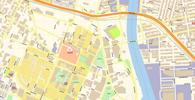 Newark New Jersey US Map Vector Exact City Plan detailed Street Map ...