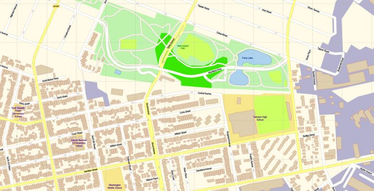 Newark New Jersey US Map Vector Exact City Plan detailed Street Map ...