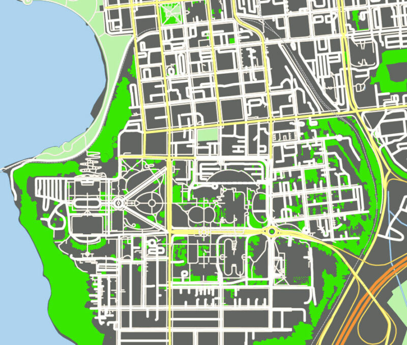 Olympia Washington US: Free download vector map of Olympia Washington ...