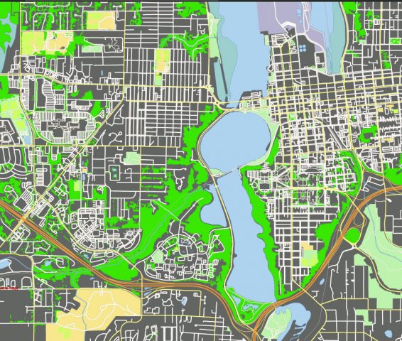 Olympia Washington US: Free download vector map of Olympia Washington ...