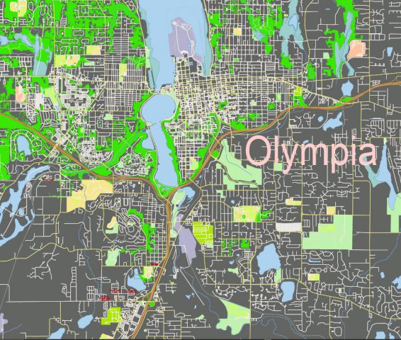 Olympia Washington US: Free download vector map of Olympia Washington ...