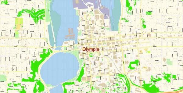 Olympia Washington US Map Vector Exact City Plan detailed Street Map ...