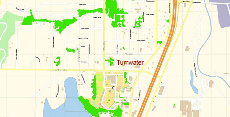 Olympia Washington US Map Vector Exact City Plan detailed Street Map ...