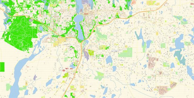 Olympia Washington US Map Vector Exact City Plan detailed Street Map ...
