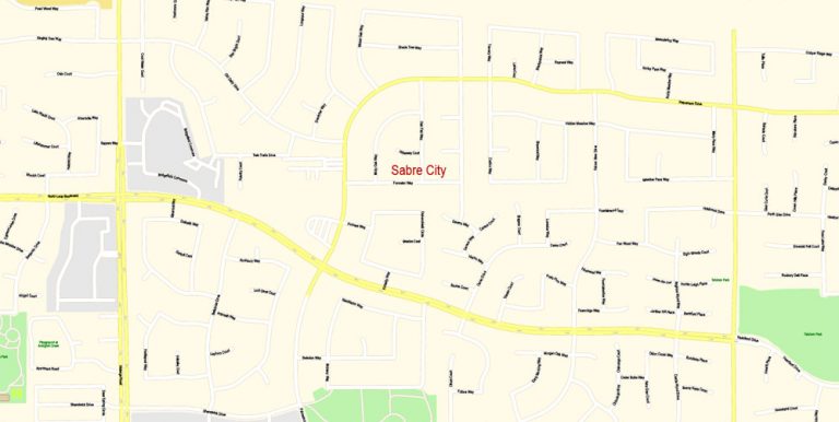 Sacramento California US Map Vector Exact City Plan detailed Street Map ...