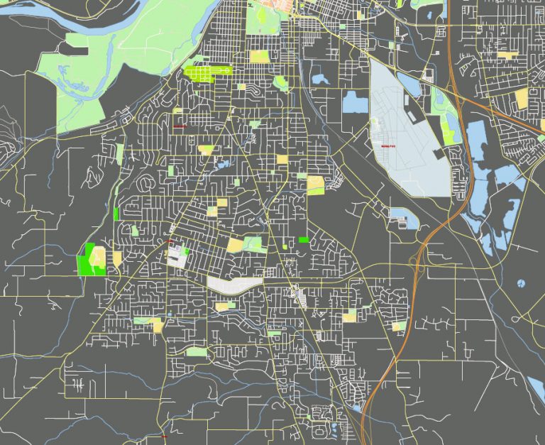Salem Oregon US: Free download vector map of Salem Oregon US in Ai, PDF ...
