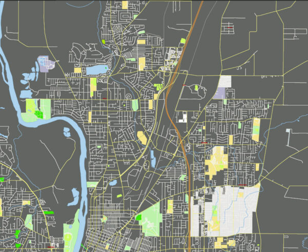 Salem Oregon US: Free download vector map of Salem Oregon US in Ai, PDF ...