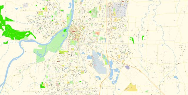 Salem Oregon US Map Vector Exact City Plan detailed Street Map editable ...