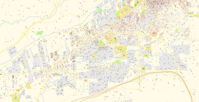 Santa Fe New Mexico US Map Vector Exact City Plan detailed Street Map ...