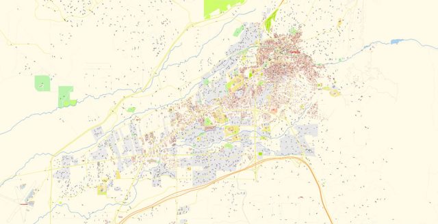 Santa Fe New Mexico PDF Map Vector Exact City Plan detailed Street Map ...