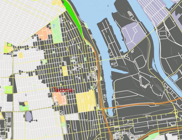 Tacoma Washington US: Free download vector map of Tacoma Washington US ...