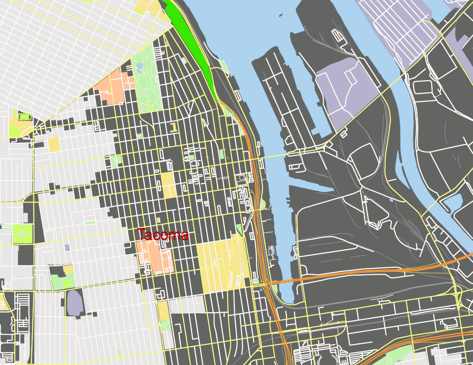 Tacoma Washington US: Free download vector map of Tacoma Washington US ...