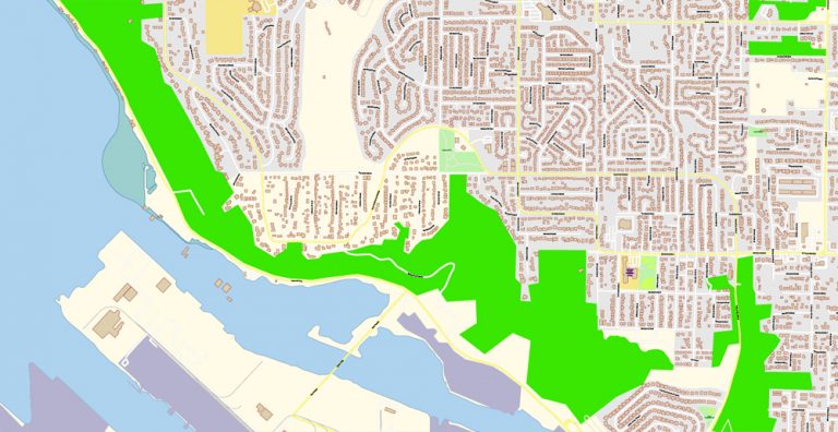 Tacoma Washington US Map Vector Exact City Plan detailed Street Map ...