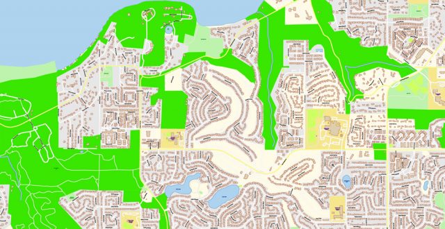 Tacoma Washington US Map Vector Exact City Plan detailed Street Map ...
