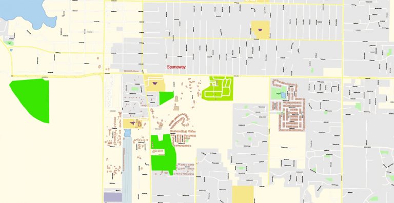 Tacoma Washington US Map Vector Exact City Plan detailed Street Map ...