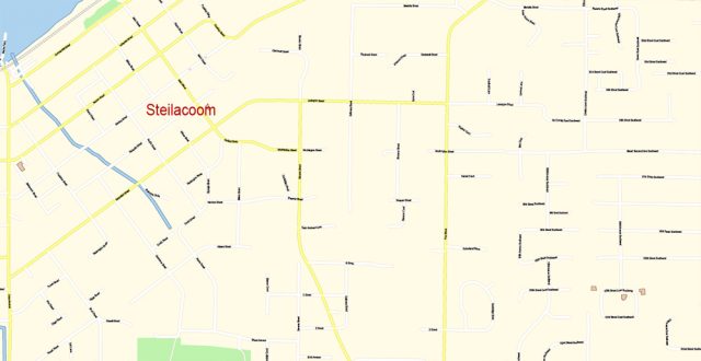 Tacoma Washington US Map Vector Exact City Plan detailed Street Map ...
